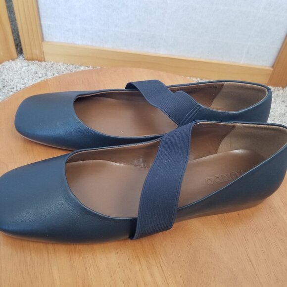 Blondo | Shoes | Blondo Size 95 Brielle Ballet Flats Leather Shoes Navy ...